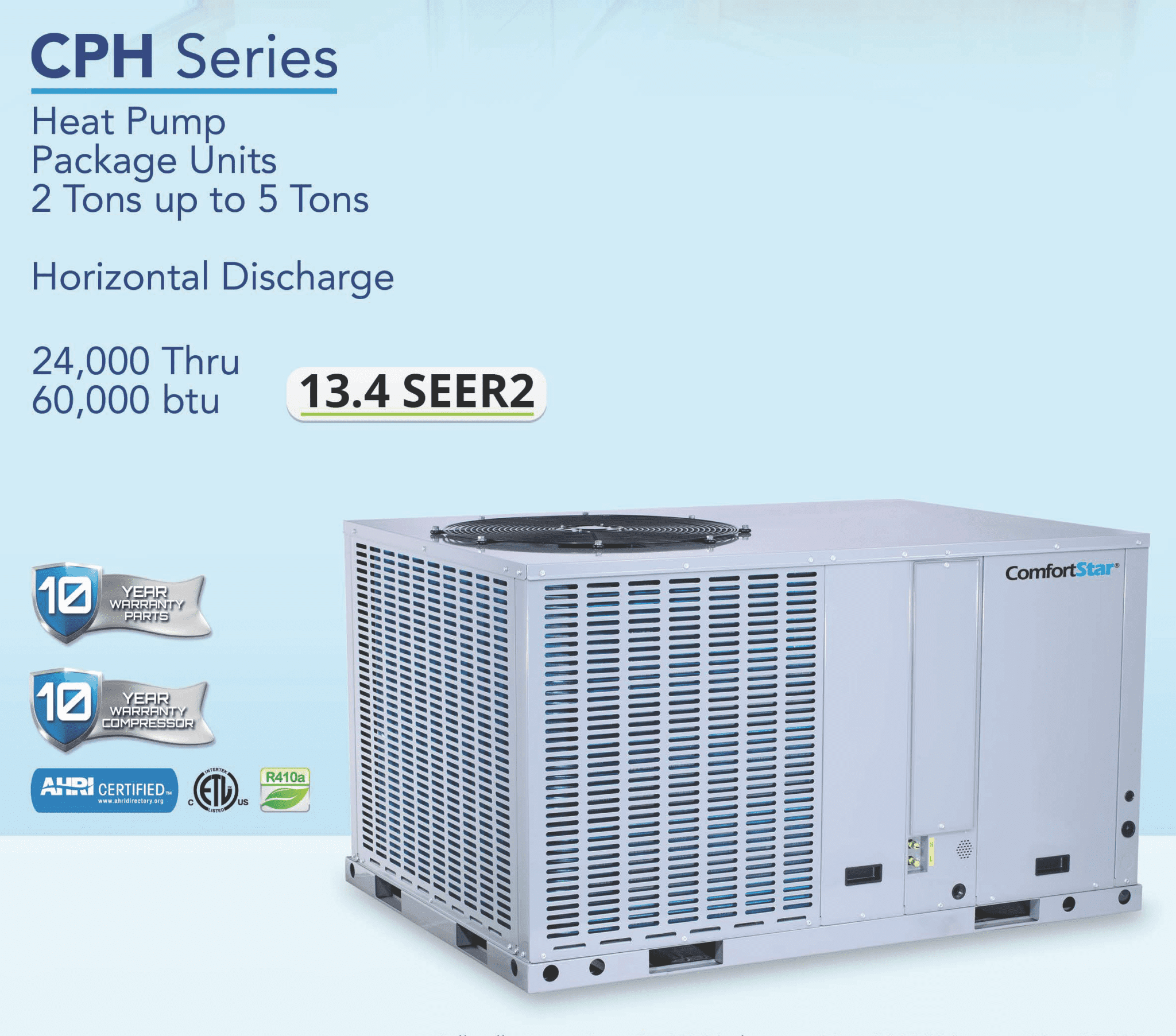 CPH Horizontal Discharge Package Unit - ComfortStar - Air Conditioning ...