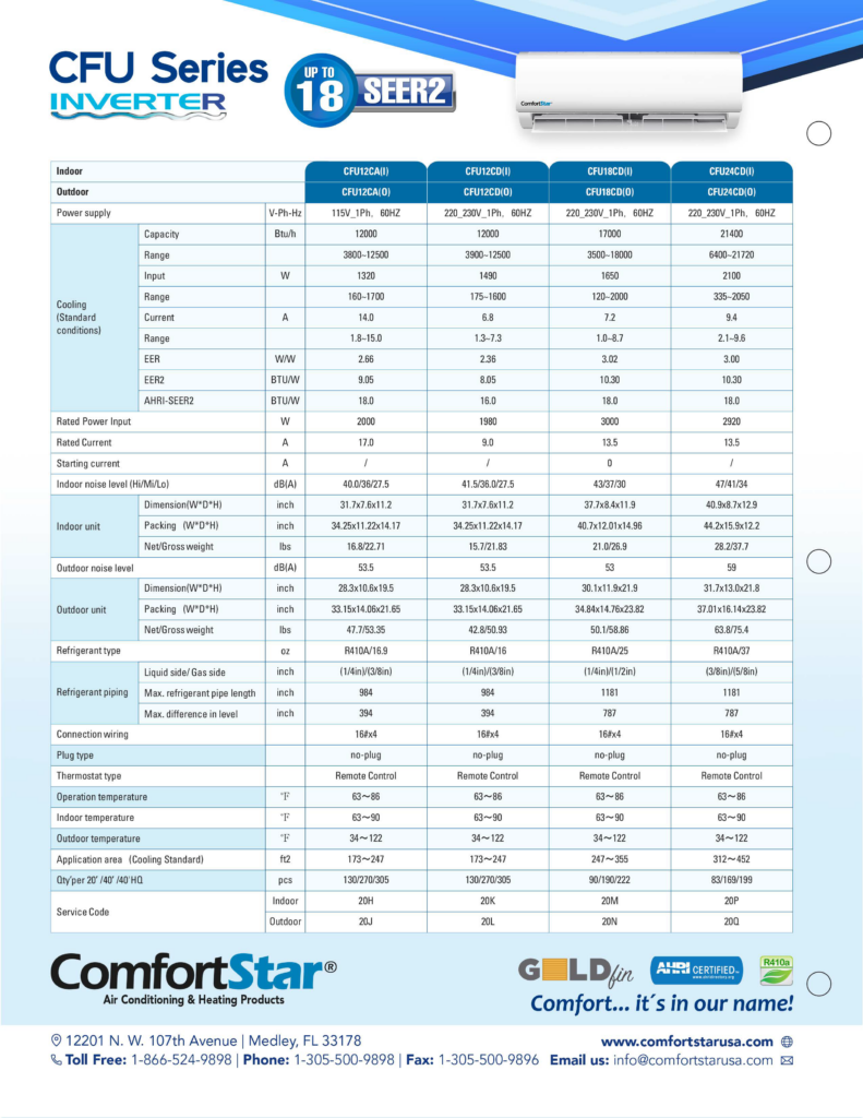 Orbit Series CFU - ComfortStar - Air Conditioning & Heating Products
